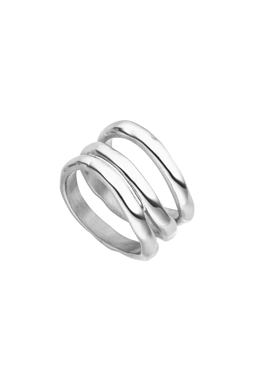 Molten Triple Ring Silver